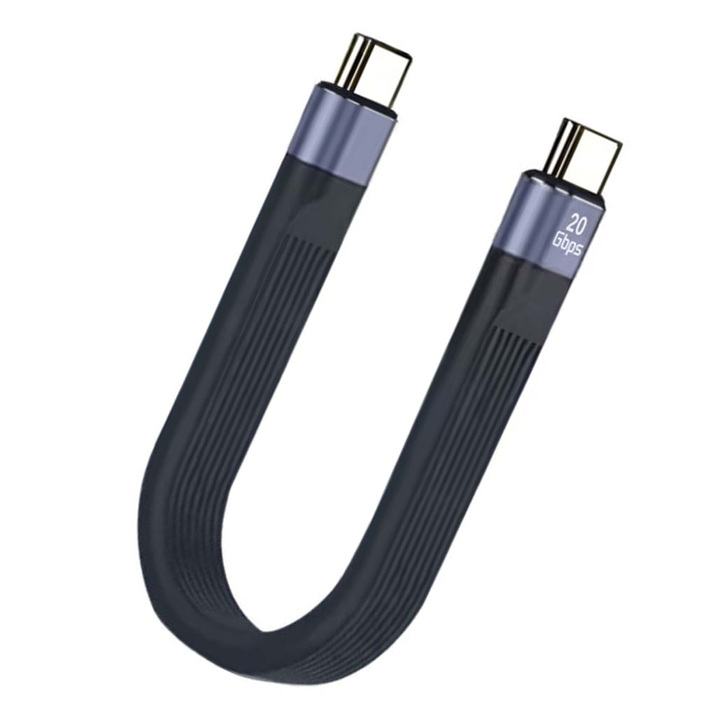 Zeiwohndc Short USB Type C Male to Male Cable, 100W Power, 20Gbps 4K60hz Video FPC Soft ...