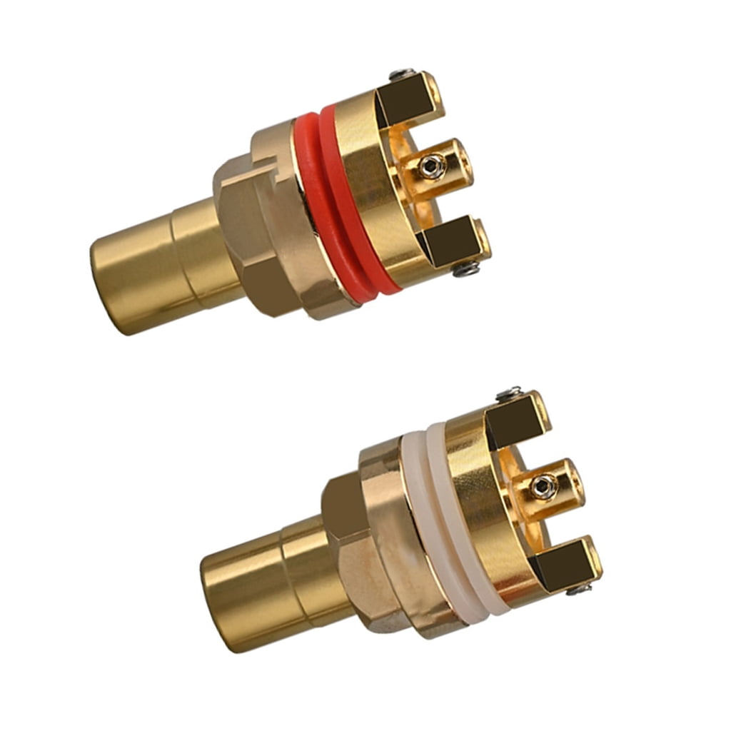Zeiwohndc Solderless Female Connectors Pair Gold/Rhodium Finish ...