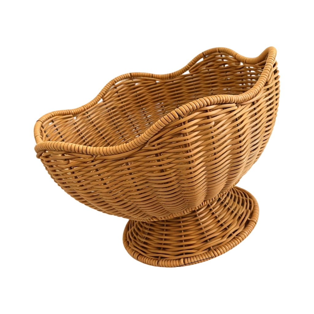 Zeiwohndc Space Saving Rattan Look Storage Basket For Fruits Vegetables ...