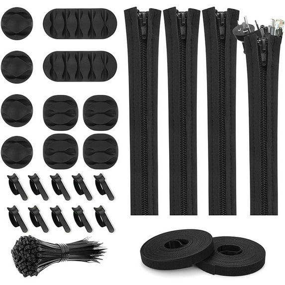 Zeiwohndc Split Cable Sleeves with Self Adhesive Cable Clips,Cable ...
