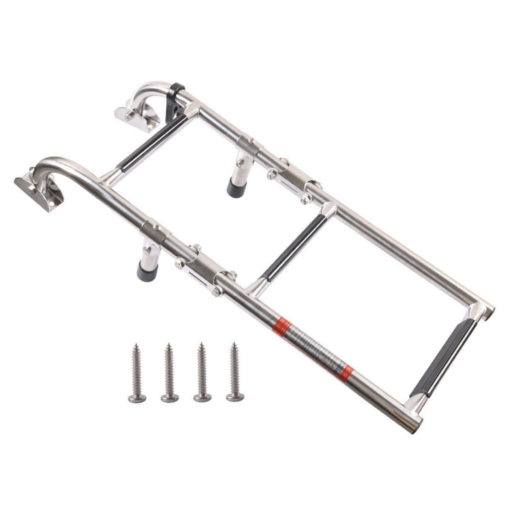 Zeiwohndc Stainless Steel 3 Step Folding Boat Ladder 2+1 Steps Portable ...