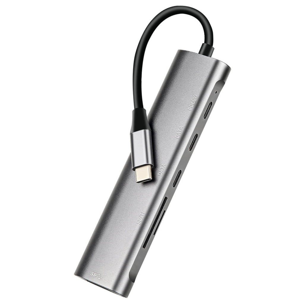 Zeiwohndc Type C Hub 6 in 1 Aluminum Alloy Hub with 2 Type C Ports and ...