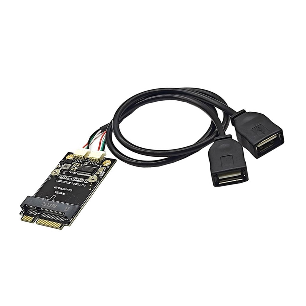 Zeiwohndc USB 2.0 Double Port PCIE Card Connectors mPCIE to Double USB ...