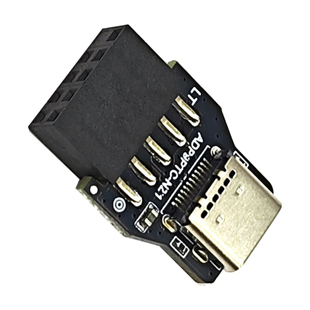 Zeiwohndc USB Front Panel Adapter USB 2.0 9Pin to Type C Adapter Header ...