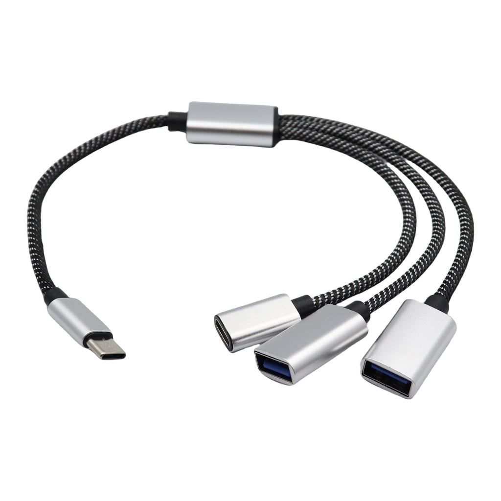 Zeiwohndc USB Splitter Cable 1 Male to 3 Female USB+USB C Expander USB ...