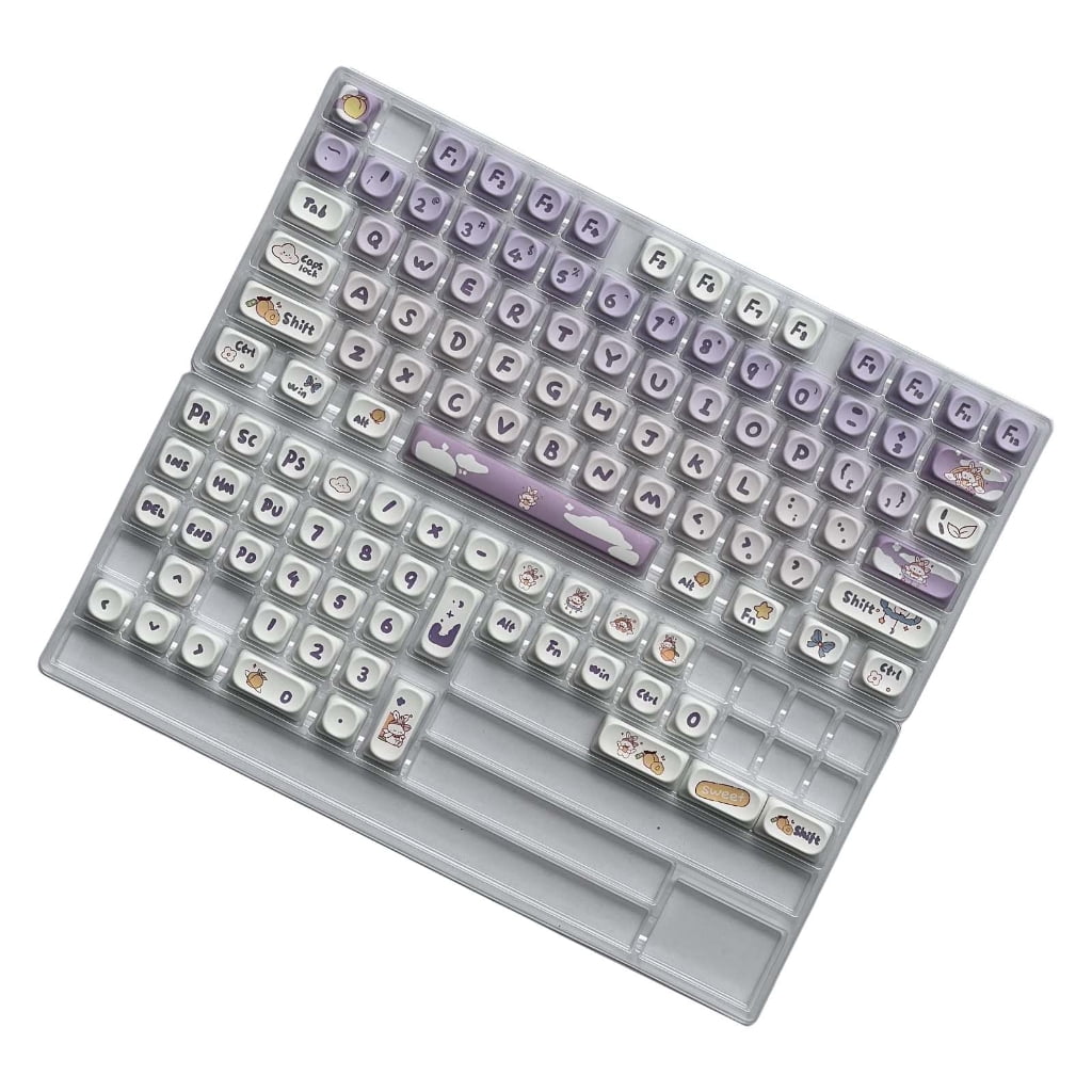 Zeiwohndc Unique Cartoon Rabbit Keycap 116Keys Cartoon Keycaps Heat ...