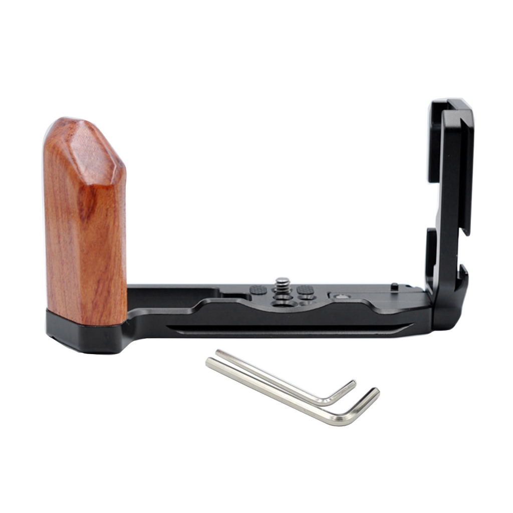 Zeiwohndc Vertical Quick Release Plate Bracket Holder Wooden Handle for ...