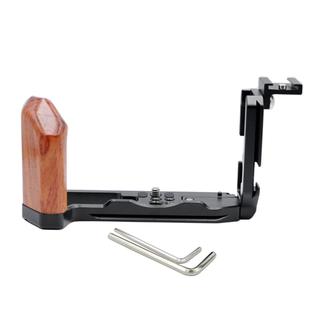 Zeiwohndc Vertical Quick Release Plate Bracket Holder Wooden Handle for ...