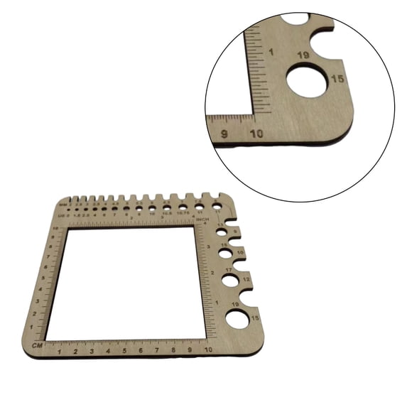 Zeiwohndc Wood Crochet Yarns Knitting Gauge Knitting Needle Measuring ...