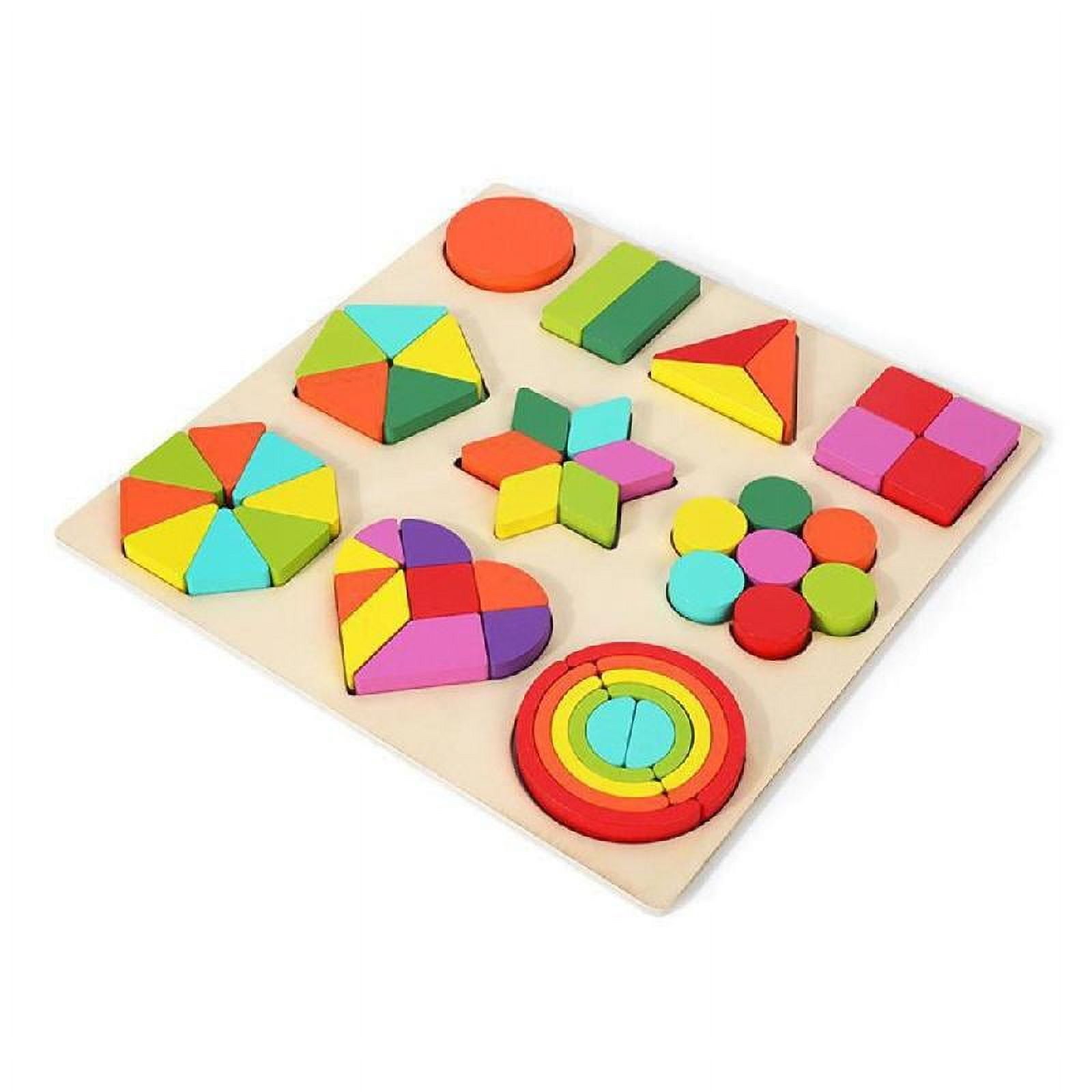 Zeiwohndc Wood Geoboard Graphing Board Shape Matching Game Toddlers Toy ...