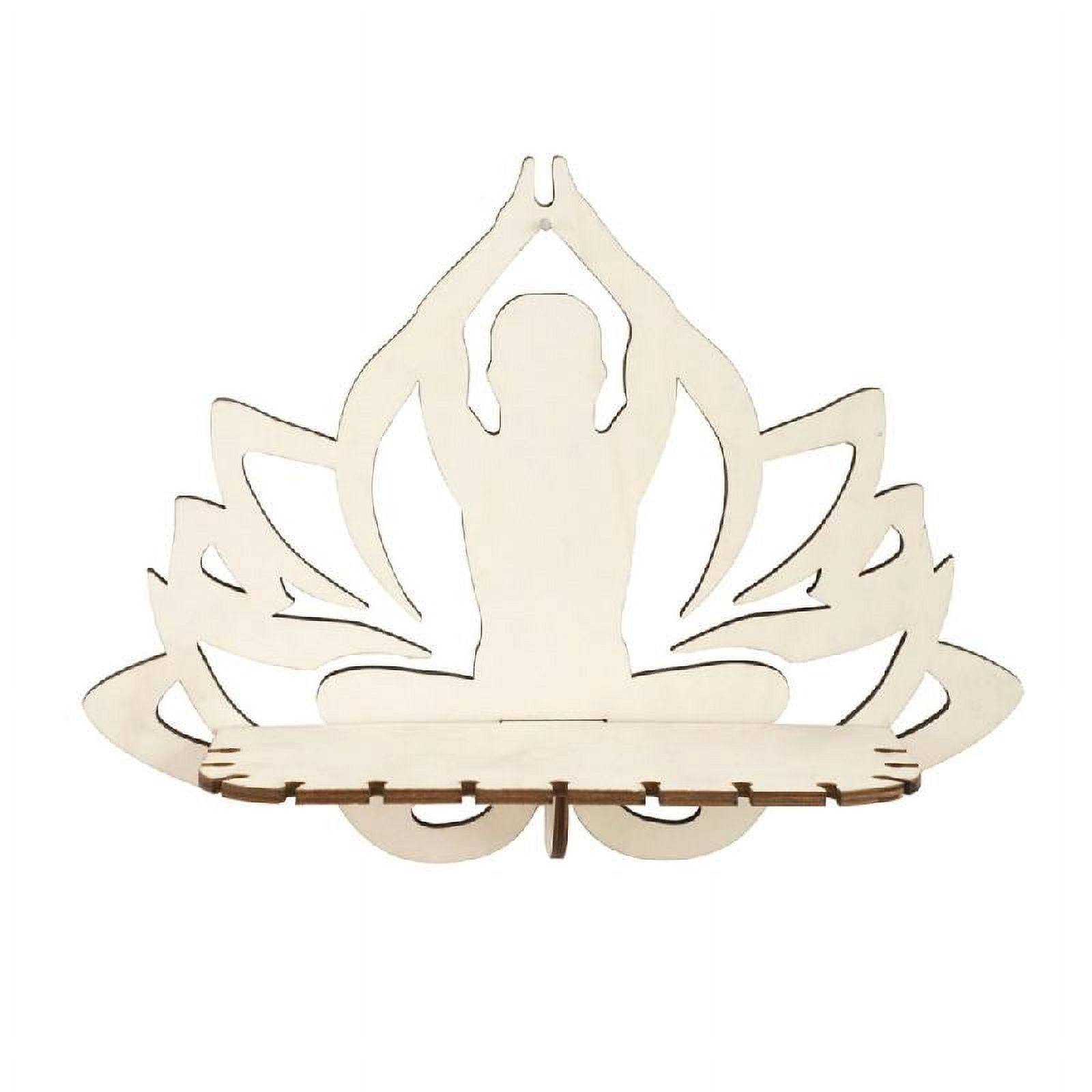 Zeiwohndc Wood Hollow Human Shape Candle Holders Wall Shelf Art ...
