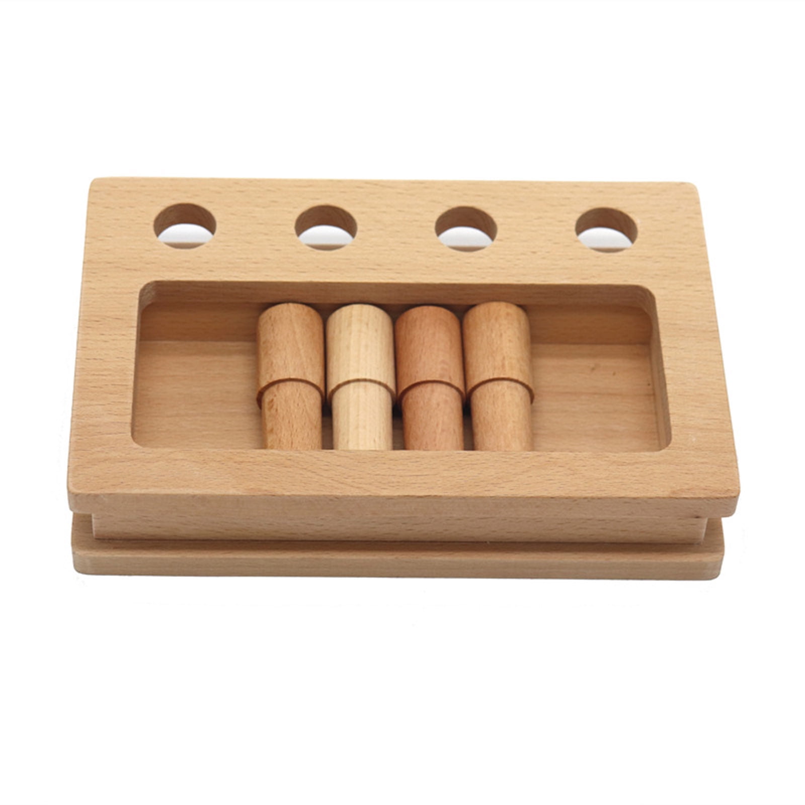 Zeiwohndc Wooden Cylinder Box Matching Game Baby 12M+ Fine Motor Skill ...