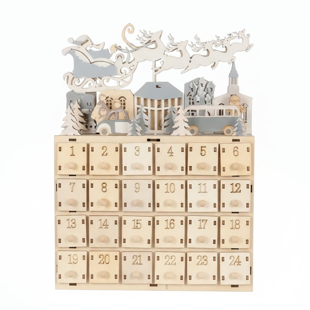 Zeiwohndc Wooden Holiday Advents Calendar Interactives 24 Day Family ...
