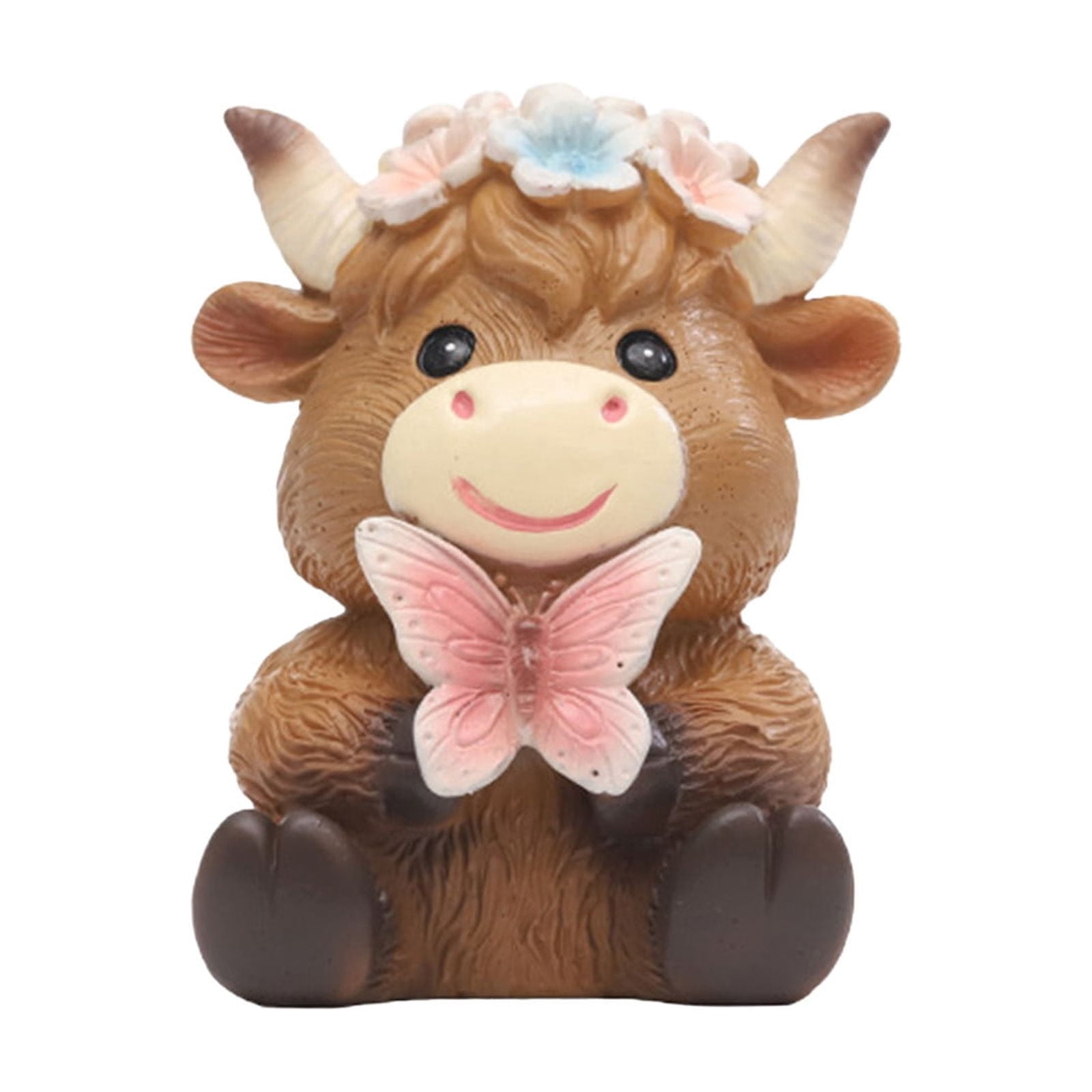 Zeiyignr Highland Cow Figurine for Book Shelf Decor, Highland Cows ...
