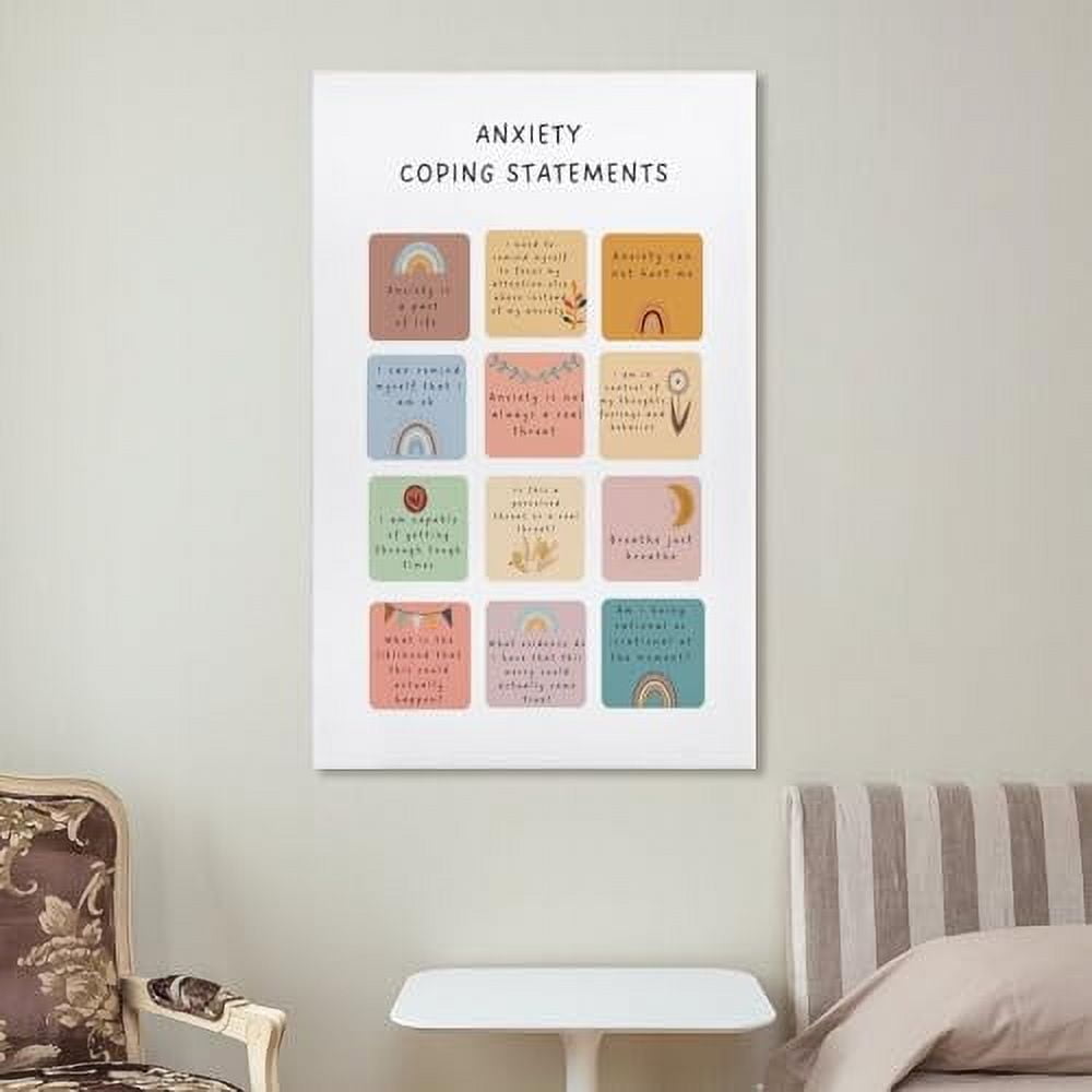 ZejaL Anxiety Coping Statements, Therapy Office Decor, Mindfulness ...