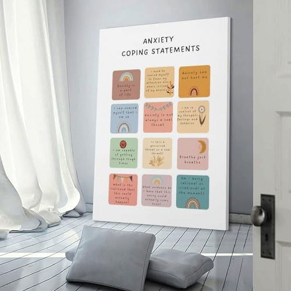 ZejaL Anxiety Coping Statements, Therapy Office Decor, Mindfulness ...
