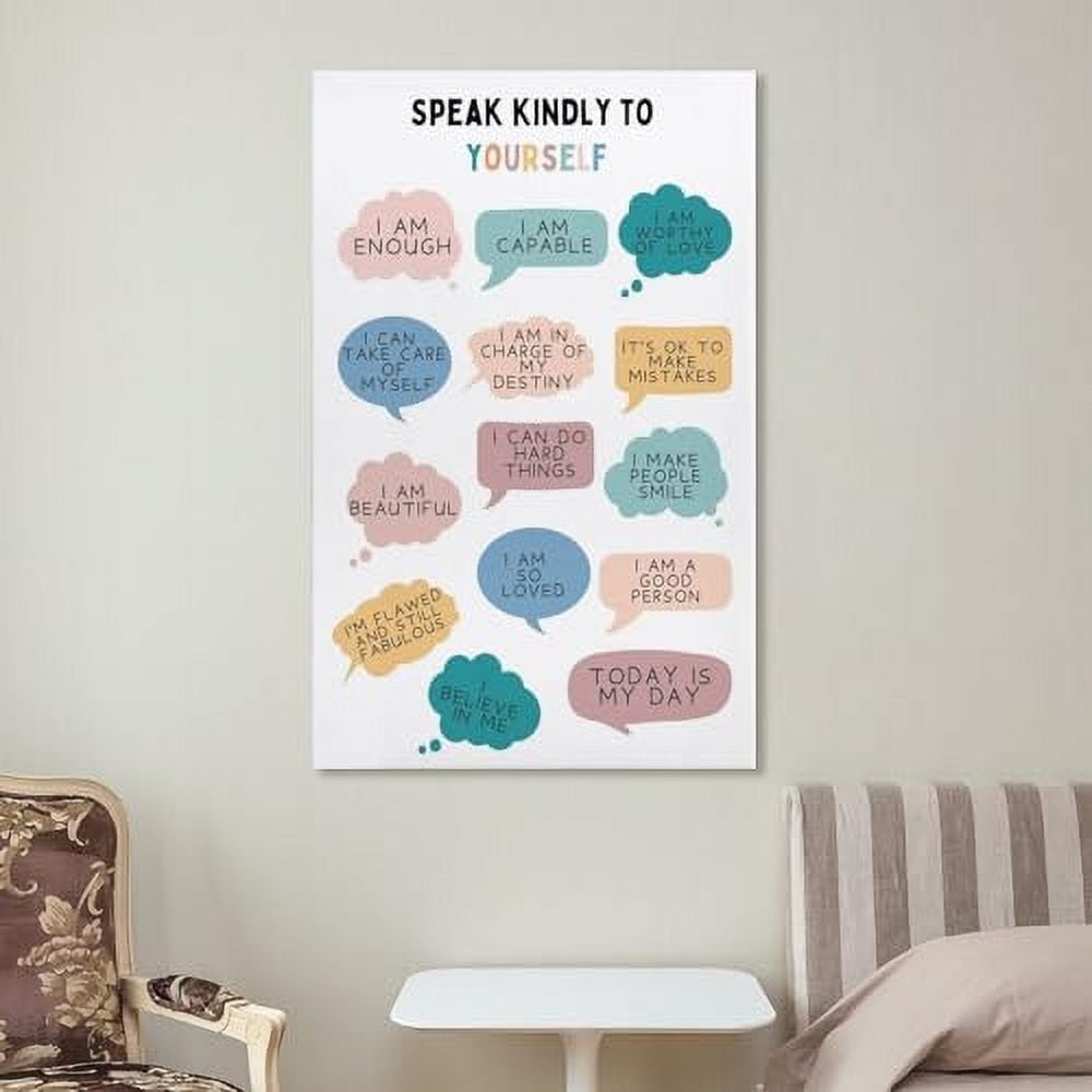 ZejaL Positive Affirmations Art, Feelings Poster, Positive Self Talk ...