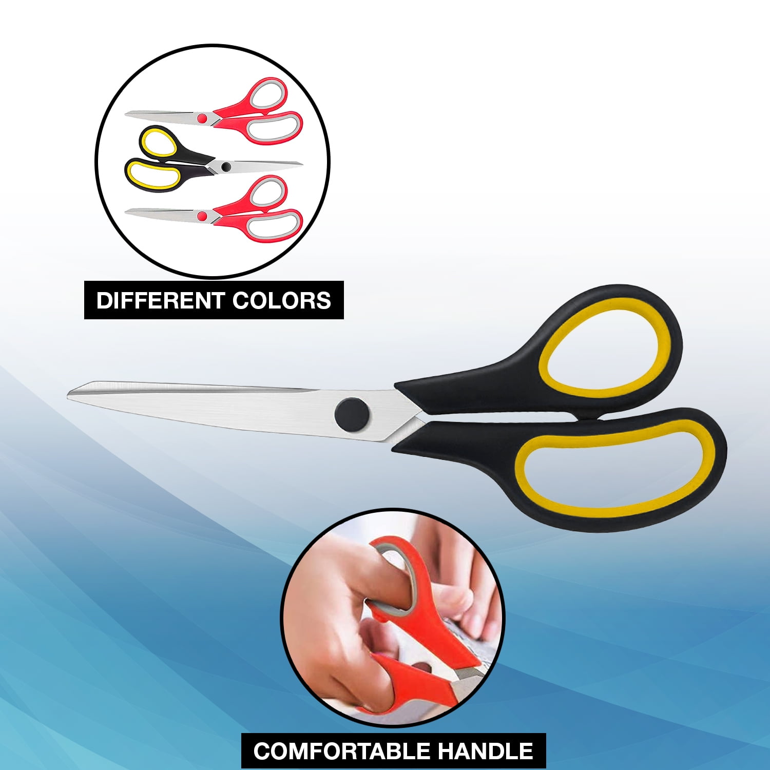 ZekPro 2 Pack Scissors 8" Heavy Duty Sharp Craft Shears for Office ...