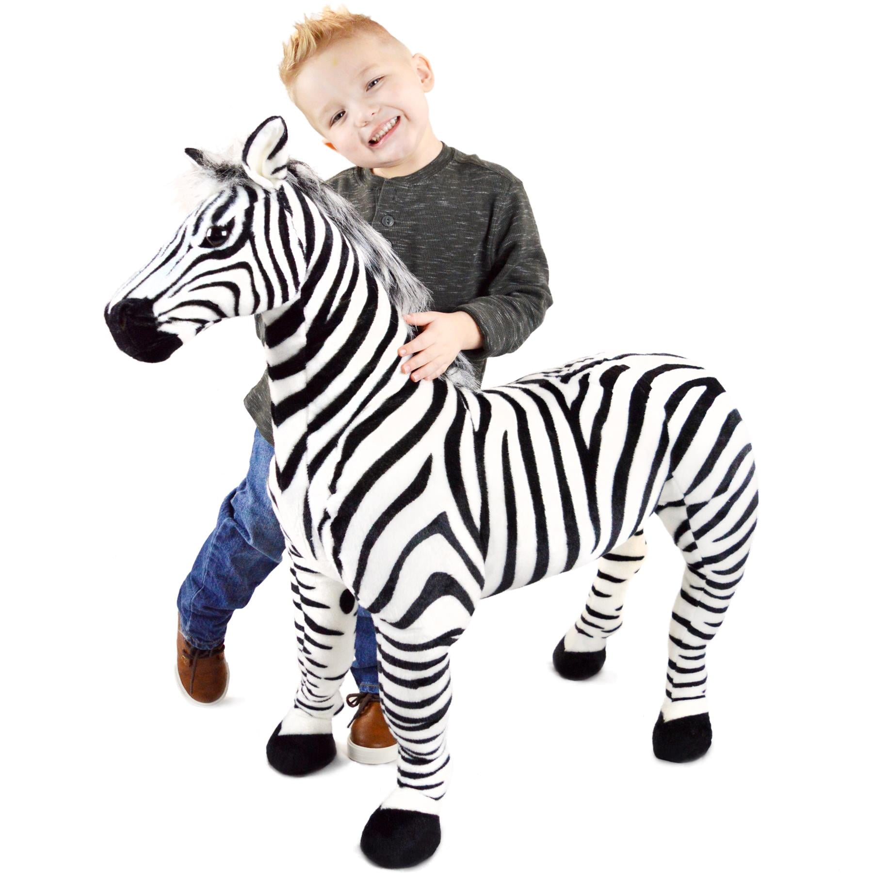 Tiger Tale Toys | Zelassie the Giant Zebra Plushie | Large Stuffed ...