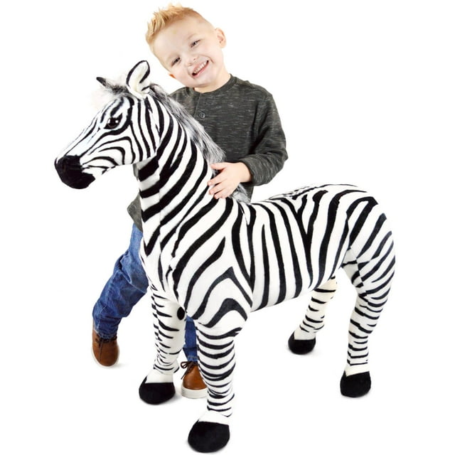 Tiger Tale Toys | Zelassie the Giant Zebra Plushie | Large Stuffed ...