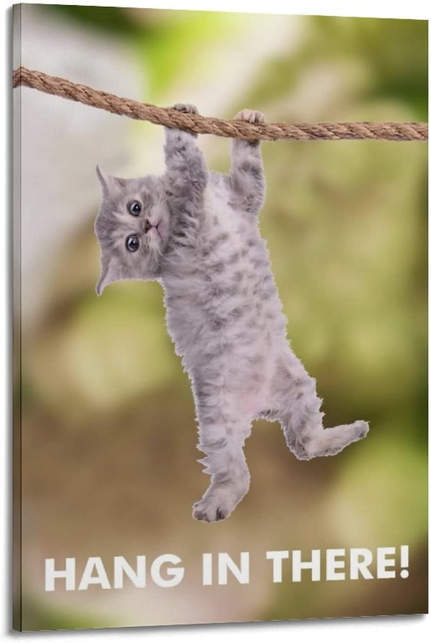 Zelbuck Hang in There Cat Poster, Cat Poster, Funny Posters for Room ...