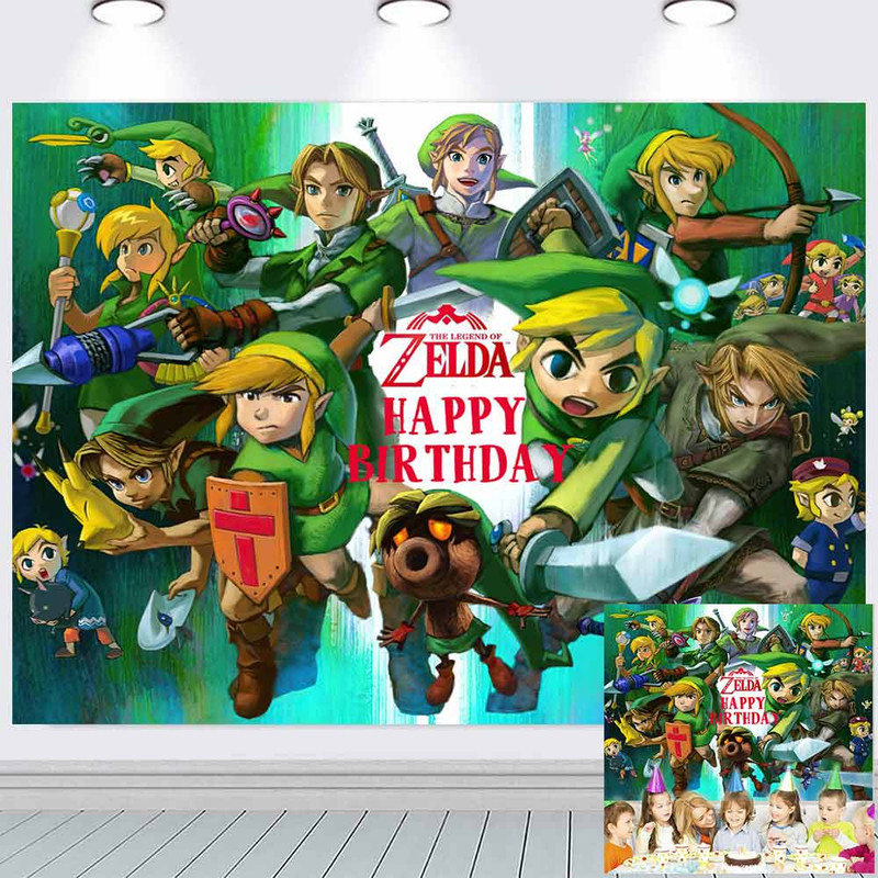 Zelda Backdrop Banner Party Supplies Poster Movie Theme Background for ...