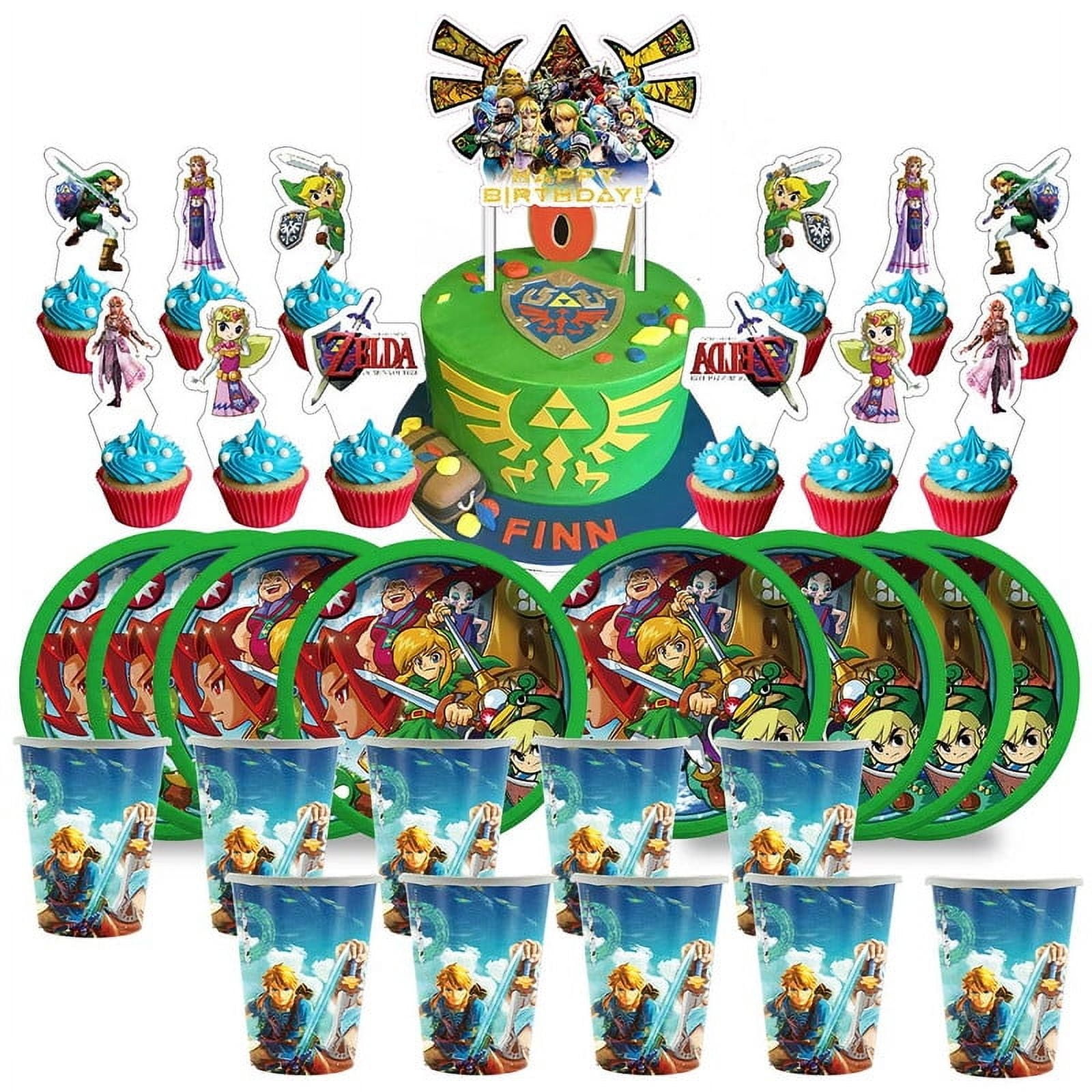 Zelda Birthday Decorations Plates Cups Party Supplies Fans Cake Topper ...