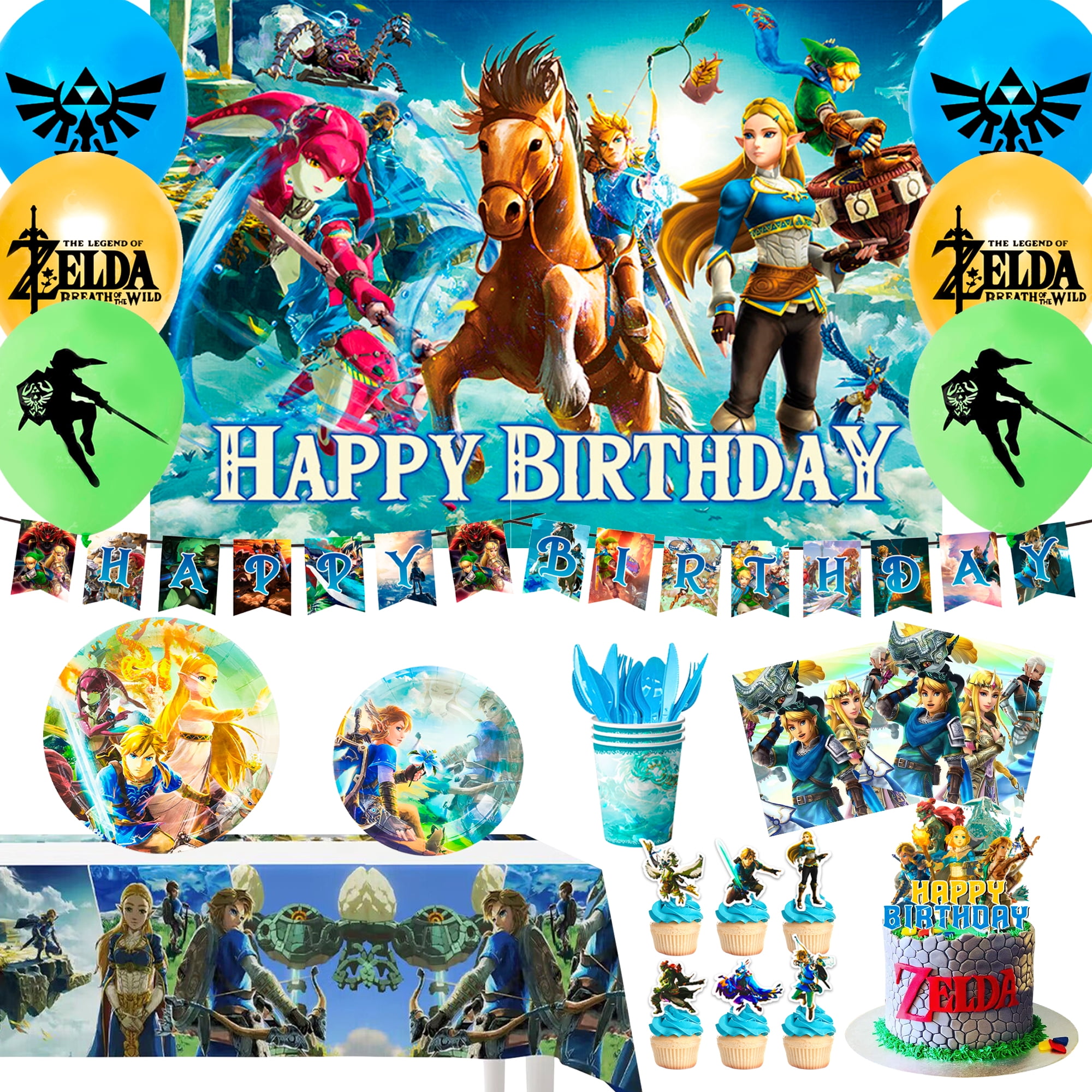 Zelda Birthday Party Supplies,112pcs Zelda Party Decorations ...