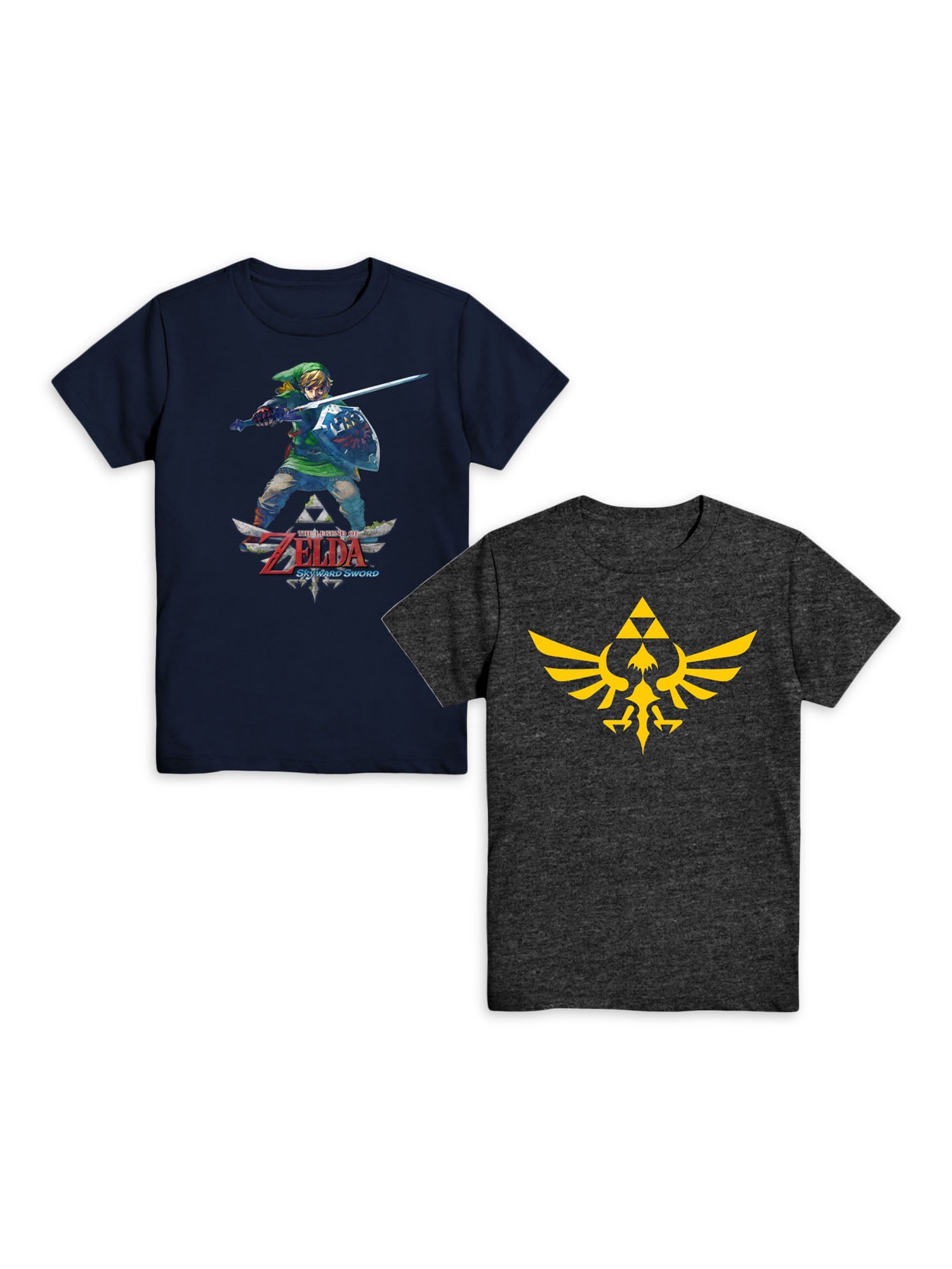 Zelda Boys Link Triforce Short Sleeve Graphic T-Shirt, 2-Pack, Sizes XS ...