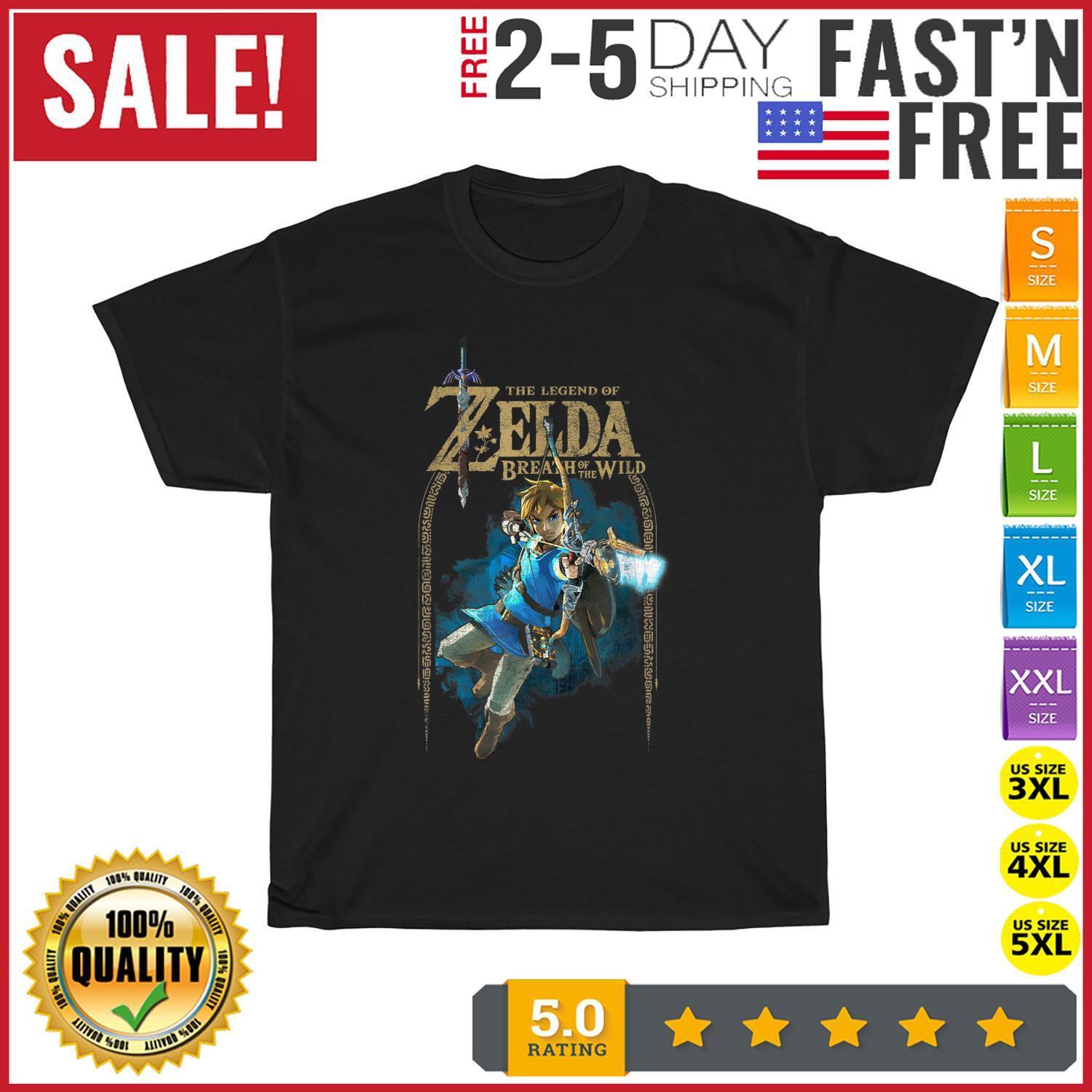 Zelda Breath Of The Wild Link Arch Shot Logo Vintage T Shirt Men Women ...