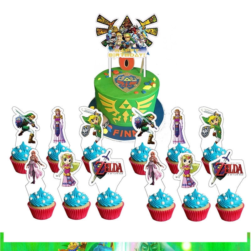 Zelda Cupcake Set Cake Topper Party Supplies Decoration Birthday Decor ...