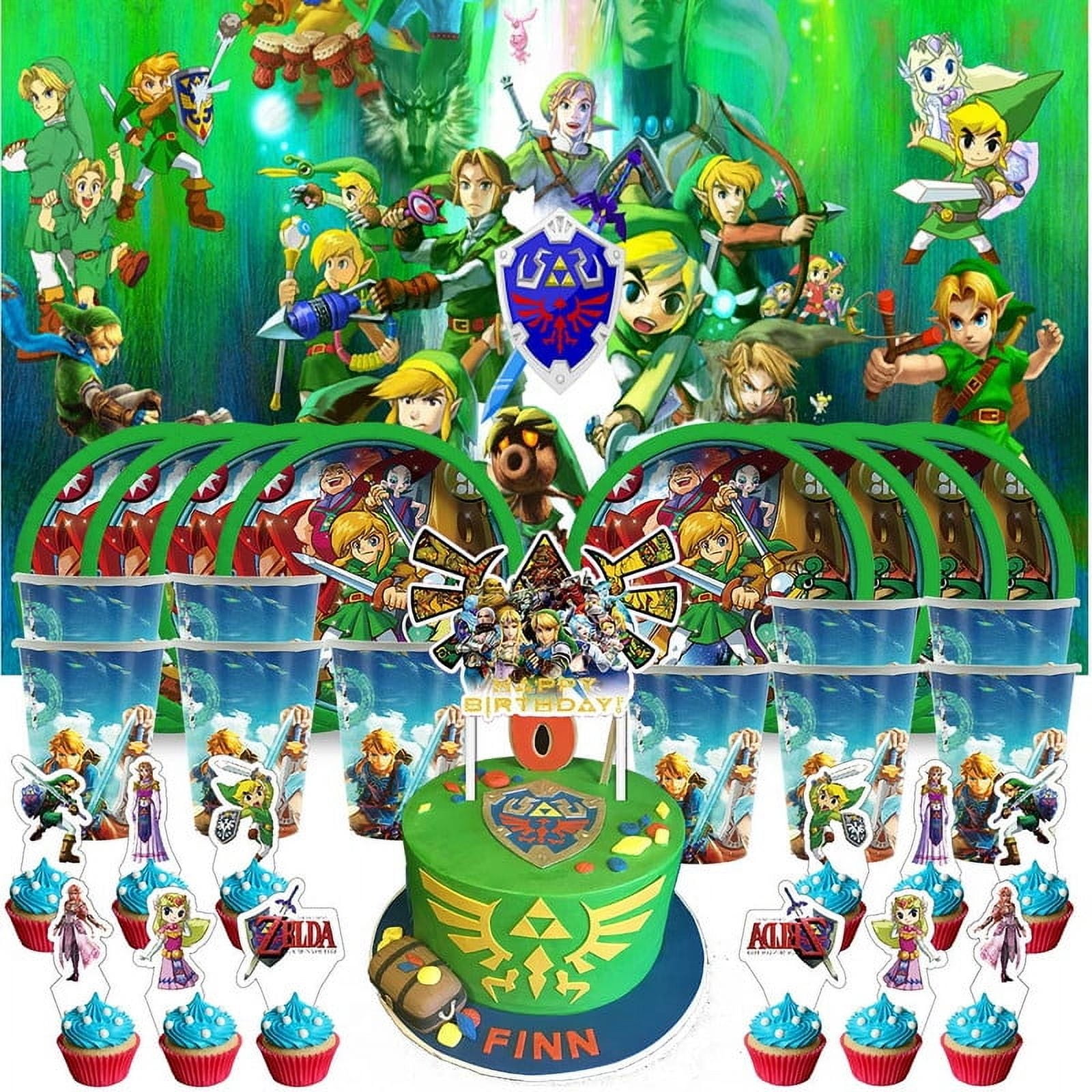 Zelda Decor Backdrop Plates Birthday Cups Party Supplies Fans ...