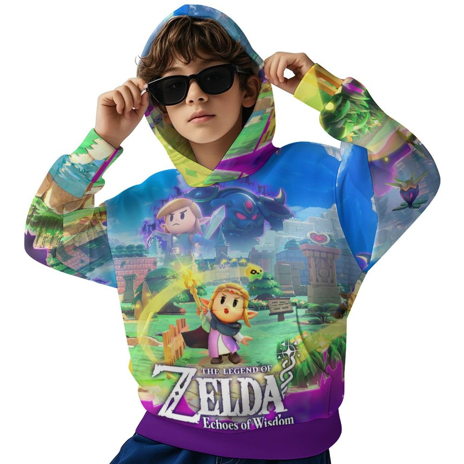Zelda Echoes of Wisdom Novelty Hoodies Teen 3D Print Pullover Sweatshirt Long Sleeve Hooded ...