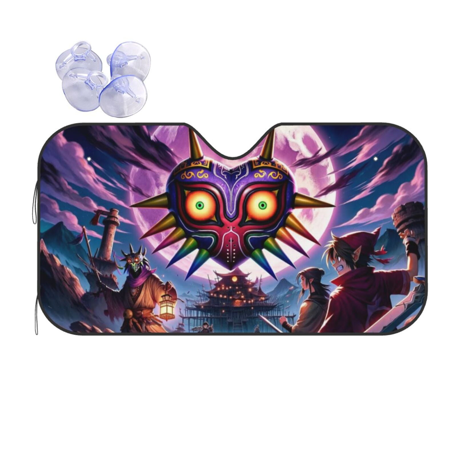 Zelda Majora'S Mask Car Sun Shade Windshield Portable Sun Blocker for ...