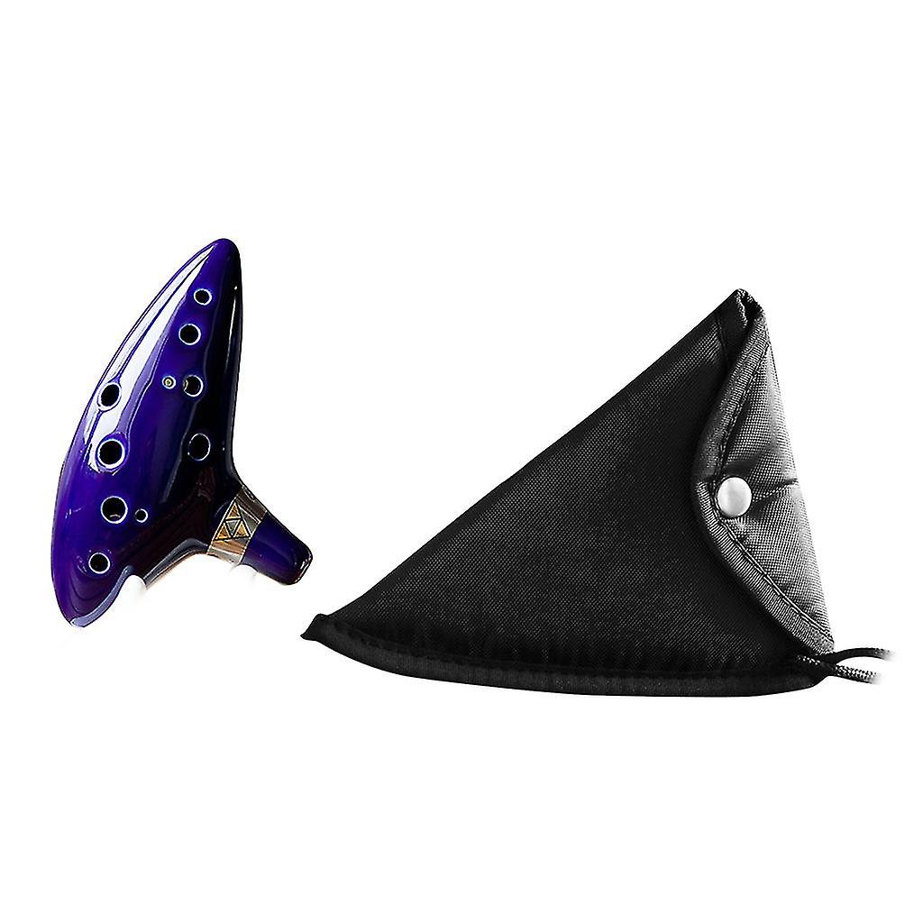 Zelda Ocarina, Hand-Crafted Dark Purple With Platinum Glaze Around Triforce Symbol, High-Quality ...