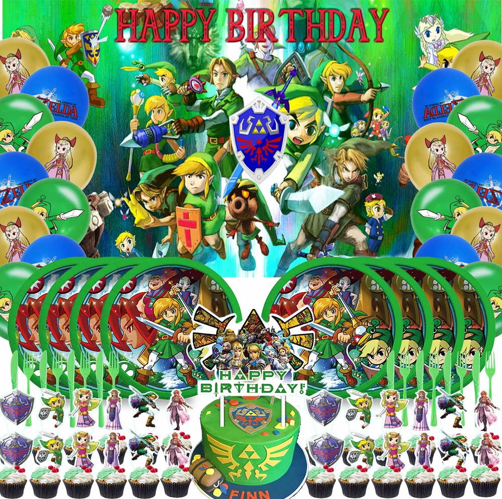 Zelda Party Supplies Plates Decorations Birthday Cake Topper Banner ...
