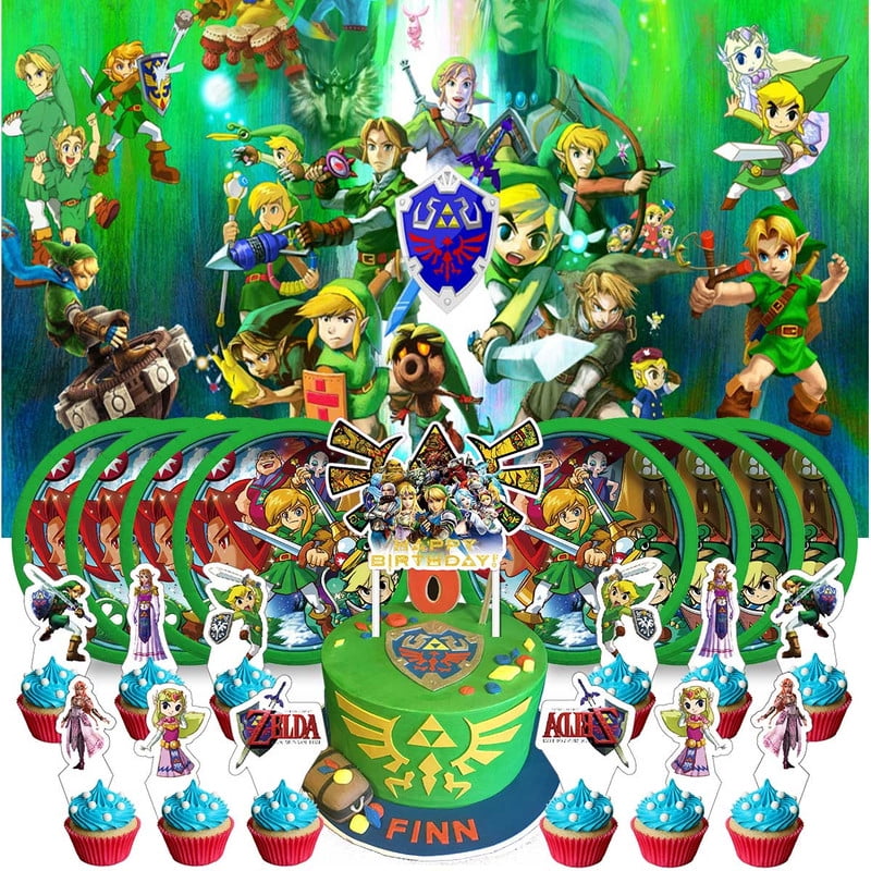 Zelda Plates Supplies Party Decorations Birthday Decor Backdrop Banner ...