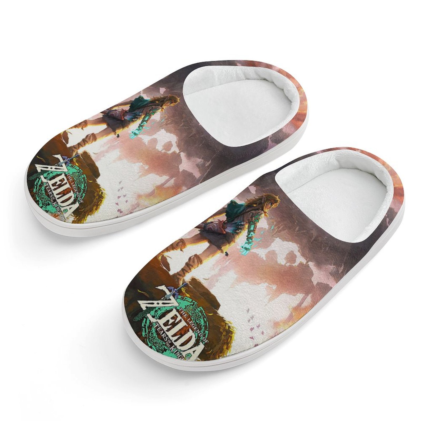 Zelda Tears of The Kingdom Fluffy House Cotton Slippers Memory Foam ...