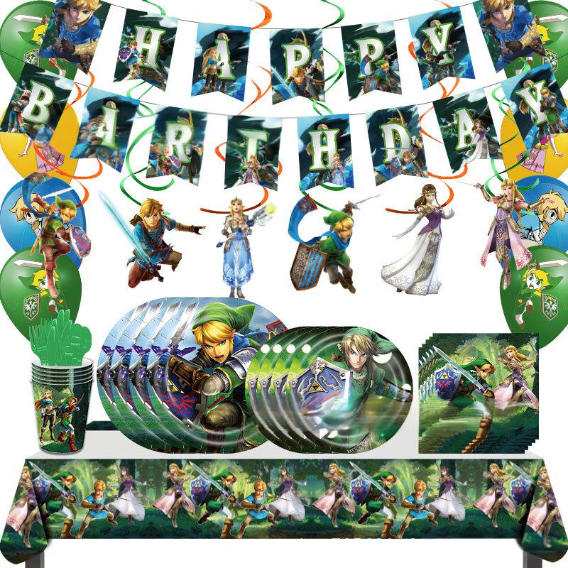 Zelda cartoon theme birthday party decorations set, Link theme party ...