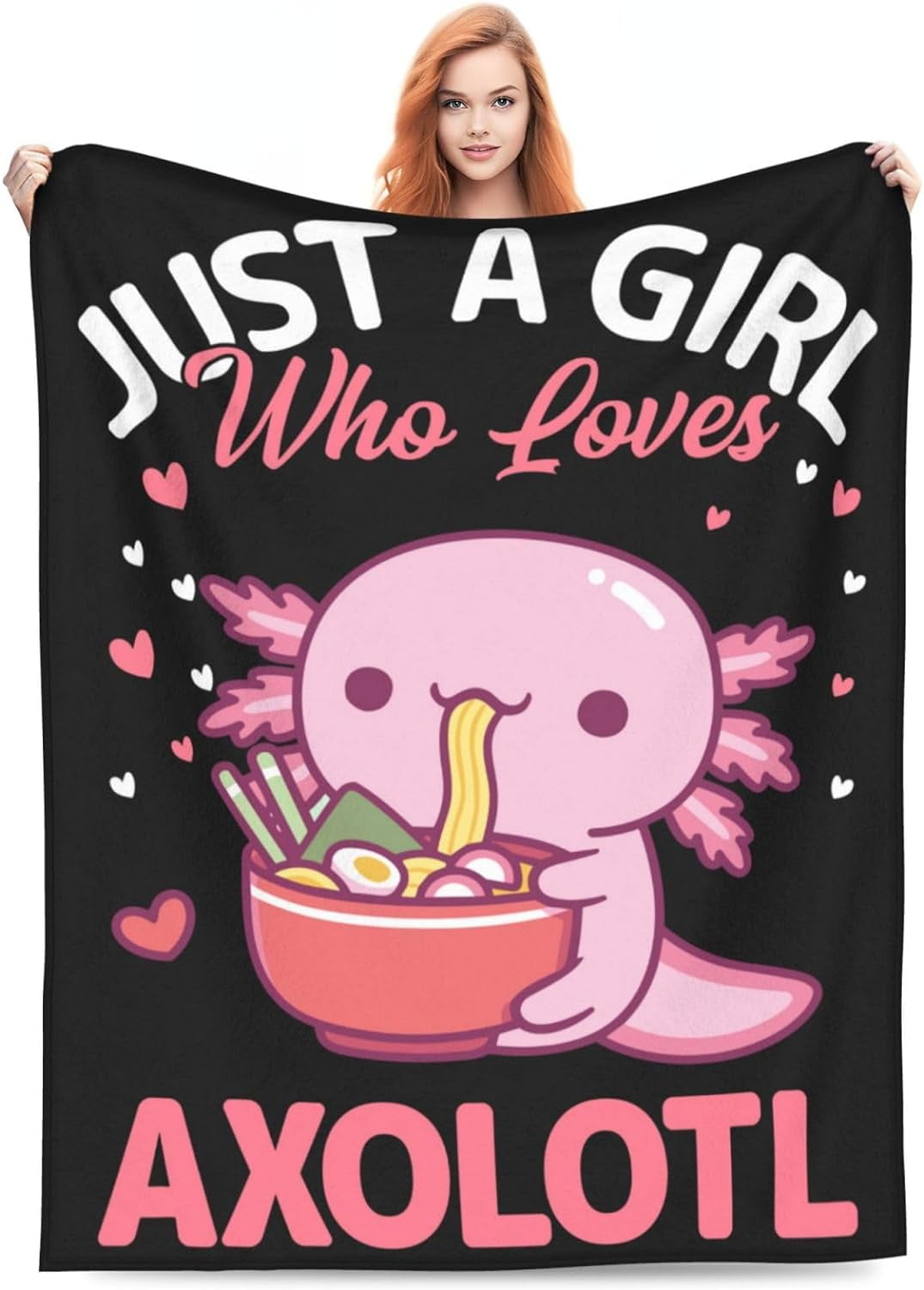 Zeleda Axolotl Blanket Gift for Axolotl Lovers Girls Women Just A Girl ...