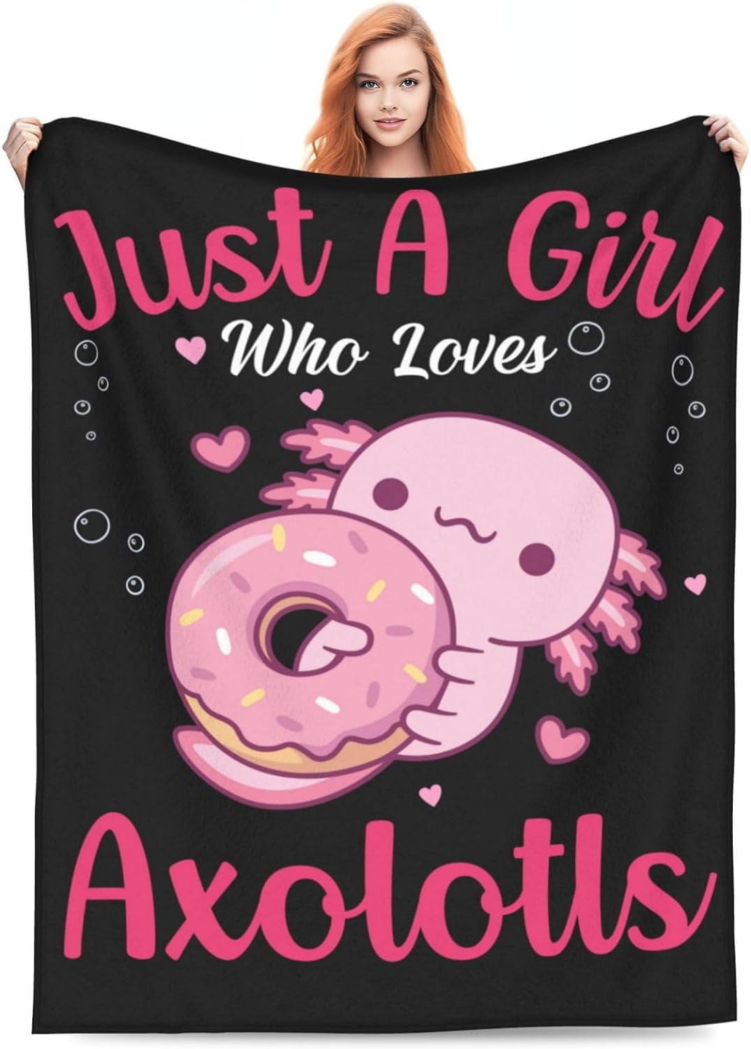 Zeleda Axolotl Blanket Gift for Axolotl Lovers Girls Women Just A Girl ...