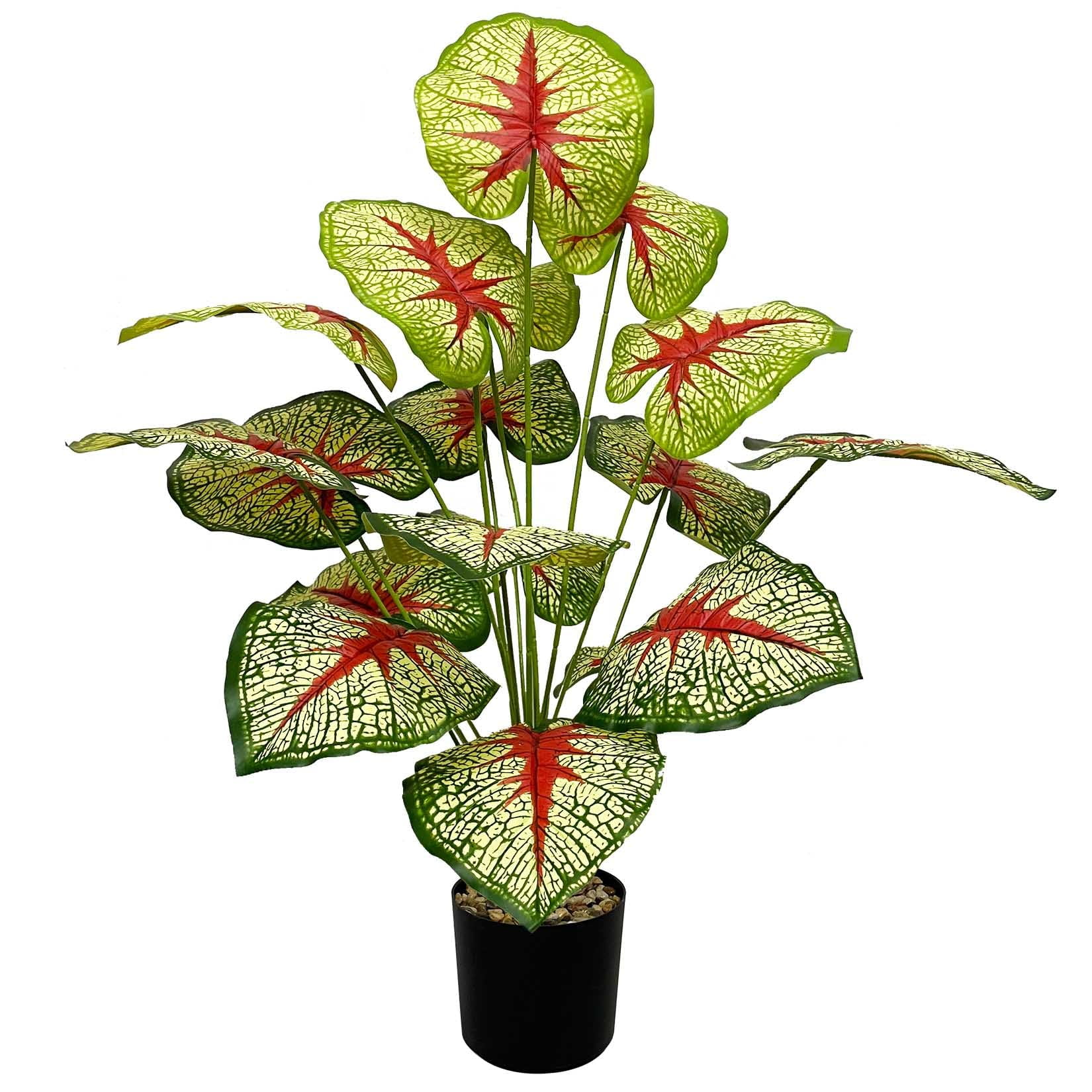 Zelihrdu Artificial Areca Palm Plant Silk Fake Potted Faux Tree in Pot ...