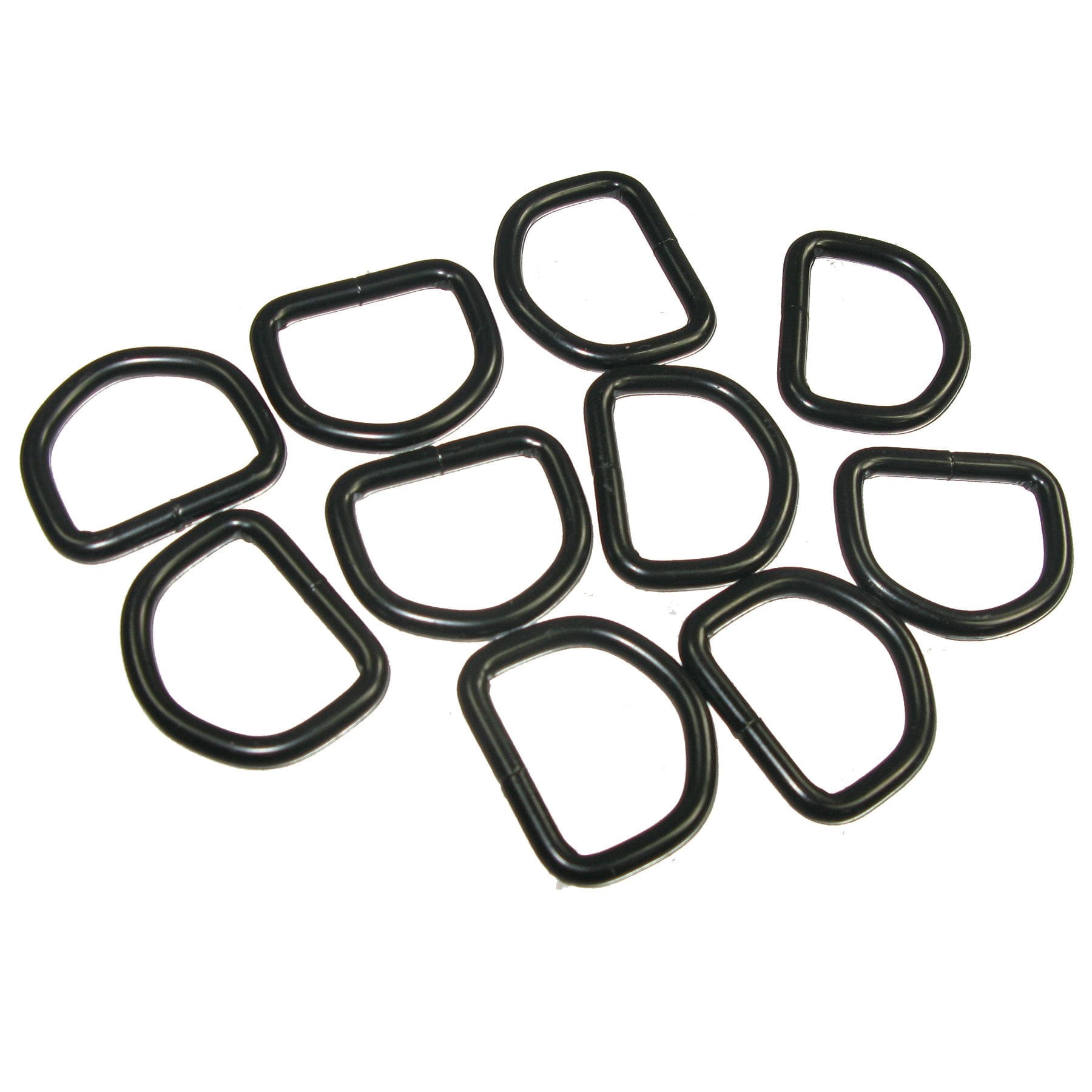 1" Black Welded D-Ring 10 Pk Gunmetal 4.0mm Thickness - Walmart.com