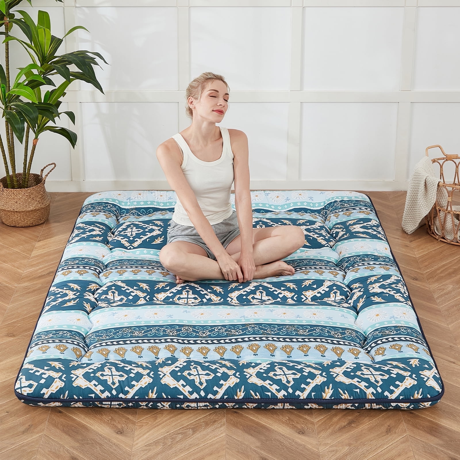 Zelladorra Japanese Floor Mattress, Futon Mattress with Portable ...