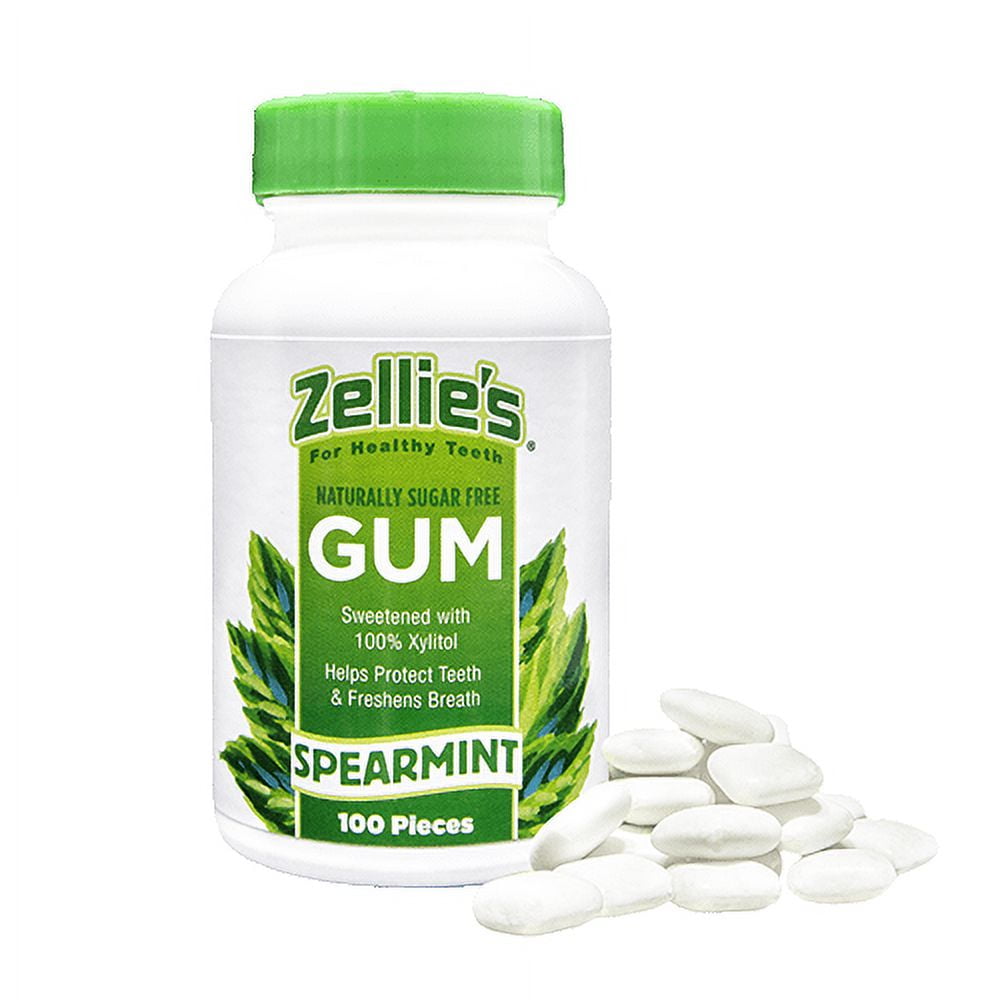 Zellie's Spearmint Xylitol Gum Jar 100 Ct - Walmart.com