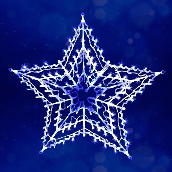 ZeloraGildan 100LED WHITE/BLUE STAR SILHOUETT CHASING LIGHTS WITH 8 ...