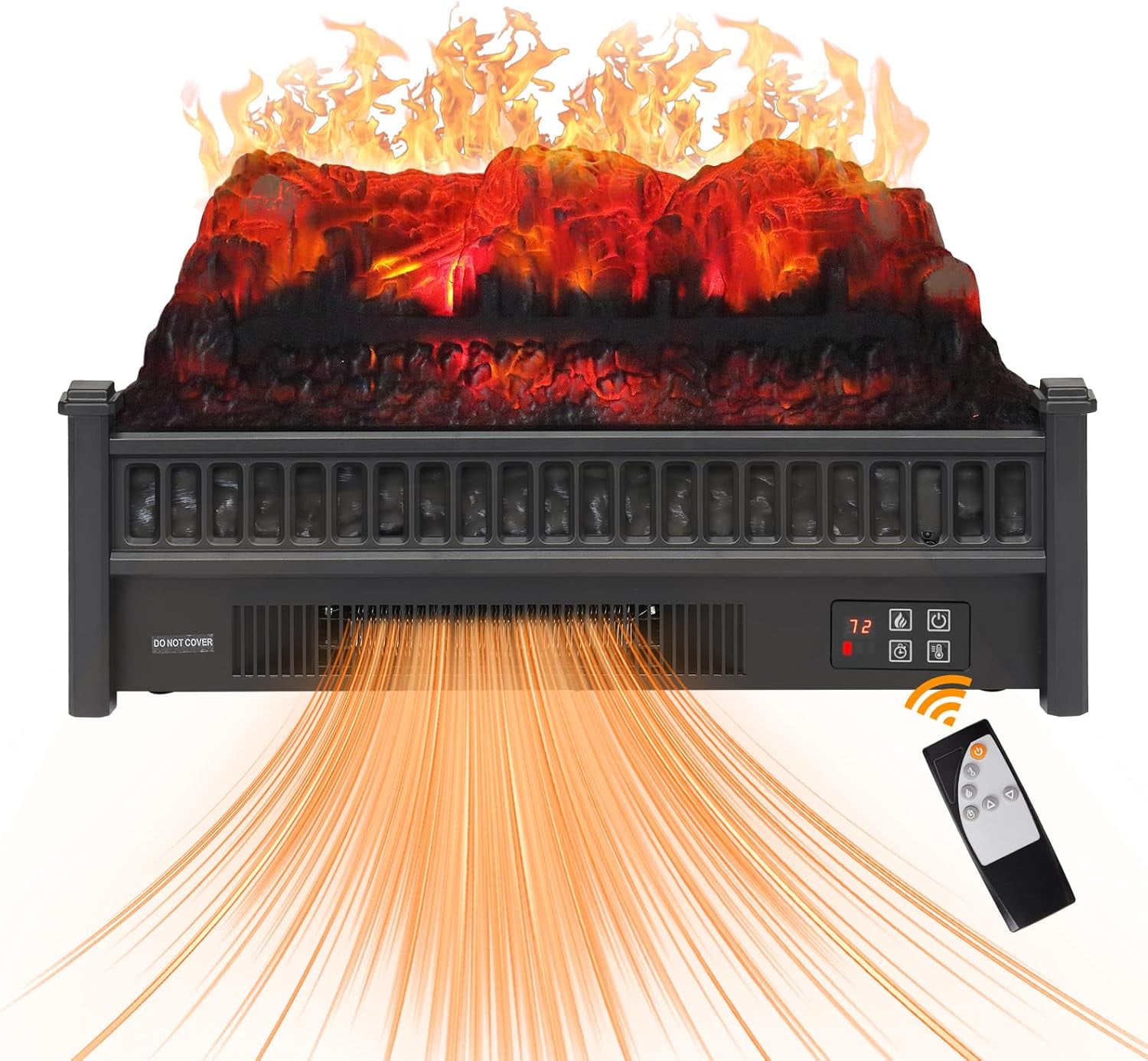 ZeloraGildan 23" Electric Fireplace Insert Log Heater, Portable ...