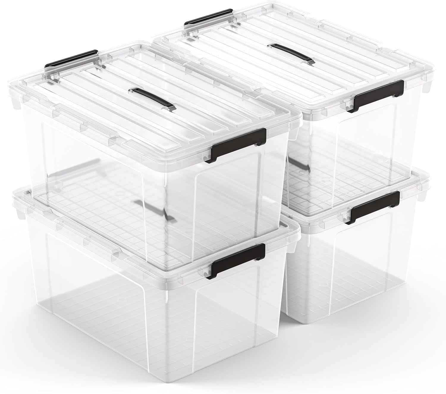 ZeloraGildan 4 Pack 70 Qt. [UPGRADED] Plastic Storage Bin Tote ...
