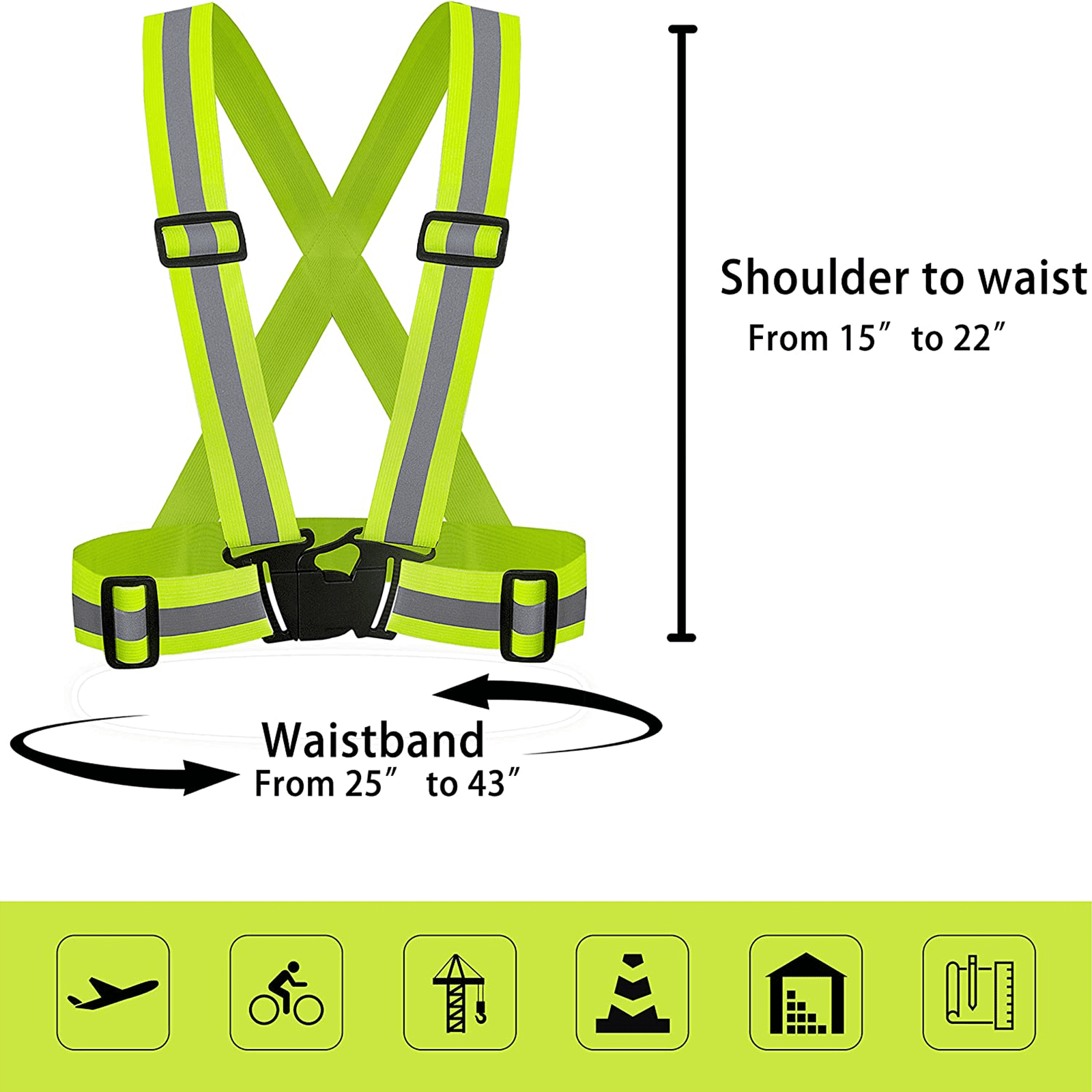 ZeloraGildan 5 Pockets Safety Vest: Reflective Belt Straps with High ...