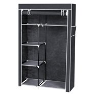 "Ktaxon 67"" Portable Wardrobe Closet, Dark Brown, 12-Shelf Clothes ...